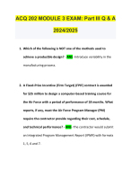 ACQ 202 MODULE 3 EXAM: Part III Q & A 2024/2025 - DocMerit