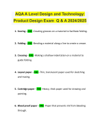AQA A Level Design and Technology: Product Design Exam Q & A 2024/2025 ...