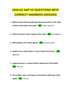 HESI A2 A&P V2 QUESTIONS WITH CORRECT ANSWERS 2024/2025 - DocMerit