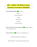 MCC - NURS 1155 Midterm Exam Questions & Answers 2024/2025 - DocMerit