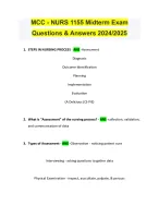 MCC - NURS 1155 Midterm Exam Questions and Answers 2024/2025 - DocMerit