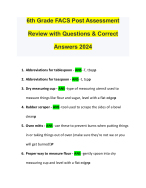 6th Grade FACS Post Assessment Review with Questions & Correct Answers ...