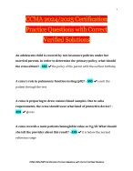 CCMA 2024/2025 Certification Practice Questions with Correct Verified ...