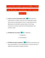 Corporate social responsibility (CSR) Test Practice Questions with ...