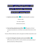 MMSC 409 Exams with 100% Accurate Answers, NEWEST 2024/2025 STUDY BUNDLE - DocMerit