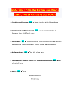 SSA First Trimester Exam Questions with Correct Answers 2024/2025 ...