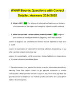 WHNP Boards Questions with Correct Detailed Answers 2024/2025 - DocMerit