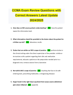 CCMA Exam Review Questions with Correct Answers Latest Update 2024/2025 ...