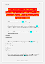 Red Cross CPR/AED/ First Aid Certification Test Exam Question with ...