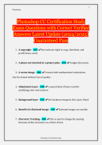 Photoshop CC Certification Study Exam Question with Correct Verified ...