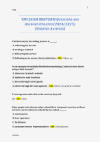 TIM EXAM 1 QUESTIONS AND ANSWERS UPDATED (2024/2025) (VERIFIED ANSWERS ...