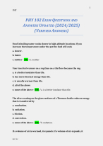 PHY 102 COMPILED EXAMs QUESTIONS AND ANSWERS UPDATED (2024/2025 ...