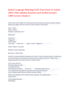 Speech Language Pathology (SLP) Praxis Exam V1 (Latest 2024/ 2025 ...