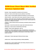 SCRN Exam Cheat Sheet With Verified Solutions Updated 2024 - DocMerit