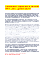 AHIP Module 5 Questions & Answers 100% Latest Updated 2024!! - DocMerit