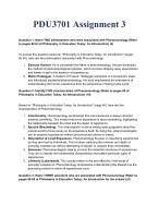 PDU3701 Assignment 3 (COMPLETE ANSWERS) 2024 - DUE JUNE 2024 - DocMerit