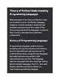 Theory of Python: Understanding Programming Languages - DocMerit