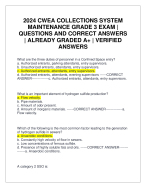 2024 CWEA COLLECTIONS SYSTEM MAINTENANCE GRADE 3 EXAM | QUESTIONS AND ...