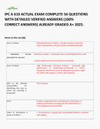 IPC A 610 ACTUAL EXAM QUESTIONS AND ANSWERS GRADED A+ UPDATED - DocMerit