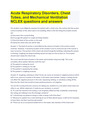 Acute Respiratory Disorders, Chest Tubes, and Mechanical Ventilation ...