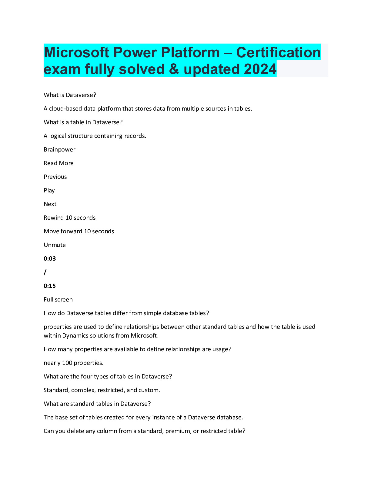Microsoft Power Platform – Certification exam fully solved & updated ...
