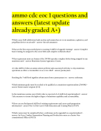 AMMO CDC SET 1 EXAM 2025–2026 Accurate Real Exam Questions and Verified ...