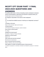 NCCPT CPT EXAM PART 1 1 | P a g e NCCPT CPT EXAM PART 1 2024-2025 NCCPT ...