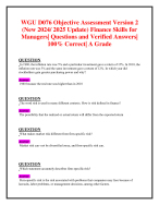 WGU D076 Objective Assessment Version 1 (New 2024/ 2025 Update) Finance ...