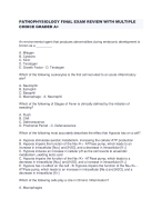 PATHOPHYSIOLOGY FINAL EXAM REVIEW WITH MULTIPLE CHOICE GRADED A+ - DocMerit