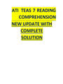 ATI TEAS 7 Reading Comprehension Exam Questions with Answers (New, 2022 ...
