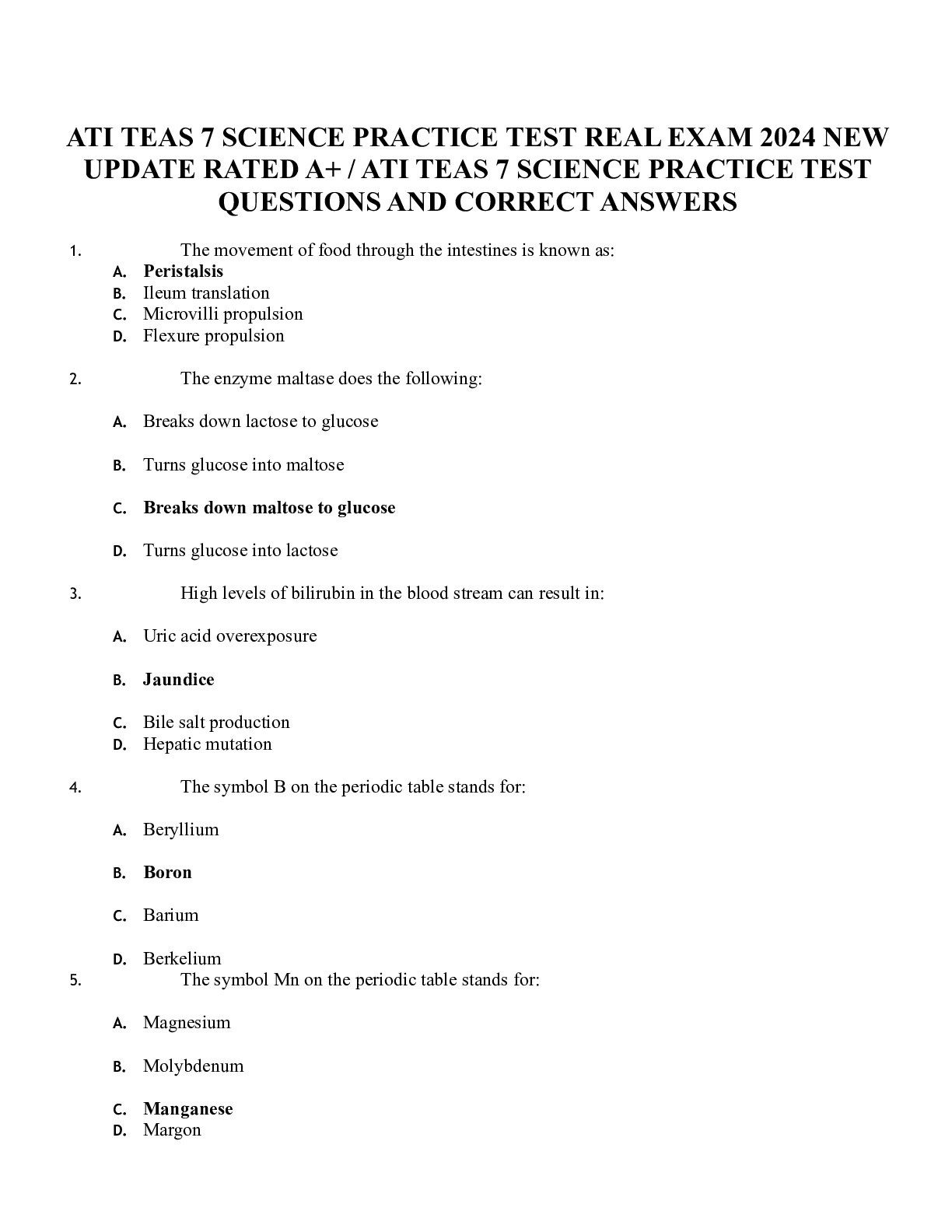 ATI TEAS 7 SCIENCE PRACTICE TEST REAL EXAM 2024 NEW UPDATE RATED A+ ... ATI TEAS 7 SCIENCE PRACTICE TEST REAL EXAM 2024 NEW UPDATE RATED A+ ...