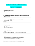 ATI TEAS 7 MATH BUNDLE (ACTUAL EXAM Q AND A,PRACTICE Q AND A,STUDY ...