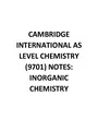 CAMBRIDGE INTERNATIONAL AS LEVEL CHEMISTRY (9701) NOTES - DocMerit