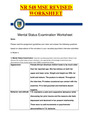 NR 548 MSE REVISED MENTAL STATUS EXAMINATION WORKSHEET. - DocMerit