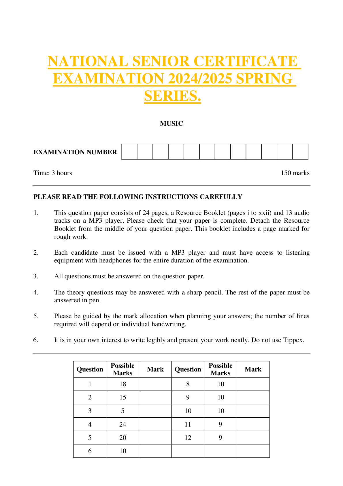 NATIONAL SENIOR CERTIFICATE EXAMINATION 2024/2025 SPRING SERIES|100% ...