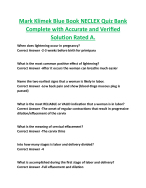Mark Klimek Blue Book NECLEX Quiz Bank Complete with Accurate and ...
