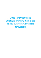COMBINED DIFFERENT VERSIONS WGU D081 INNOVATIVE AND STRATEGIC THINKING ...