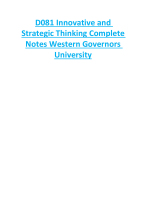 COMBINED DIFFERENT VERSIONS WGU D081 INNOVATIVE AND STRATEGIC THINKING ...