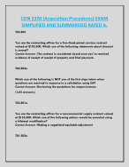 CON 2370 SIMPLIFIED ACQUISITION PROCEDURES / ACTUAL EXAM QUESTIONS AND ...