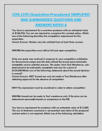 CON 2370 SIMPLIFIED ACQUISITION PROCEDURES / ACTUAL EXAM QUESTIONS AND ...