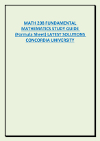 MATH 208 FUNDAMENTAL MATHEMATICS STUDY GUIDE (Formula Sheet) LATEST ...