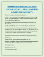 D659 (Assessing students learning) STUDY GUIDE 2025 UPDATED WESTERN ...