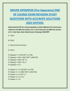Driver Operator (Fire Apparatus) End of Course Exam – 2025 Edition ...