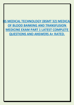 BS Medical Technology (BSMT 32), Medical of Blood Banking and ...