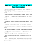 Standard First Aid, CPR, and AED Pre-Test Examination - DocMerit