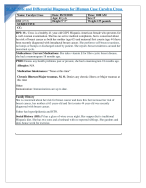 SOAP Note and Differential Diagnoses for iHuman Case Carolyn Cross ...