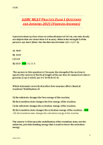 AAMC MCAT PRACTICE EXAM 1 QUESTIONS AND ANSWERS 2025. - DocMerit