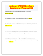 Abdomen ARDMS Mock Exam Questions and Answers 2025 - DocMerit