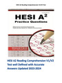 HESI A2 Reading Comprehension V1/V2 Test well Defined with Accurate ...