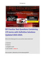 SPI Practice Test Questions Containing 175 terms with Definitive ...